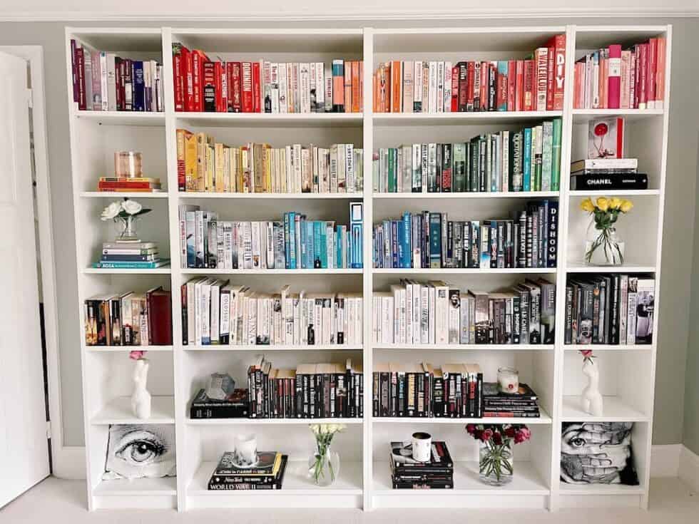 How to make a rainbow bookshelf - Instagrammable colourful bookcase ...